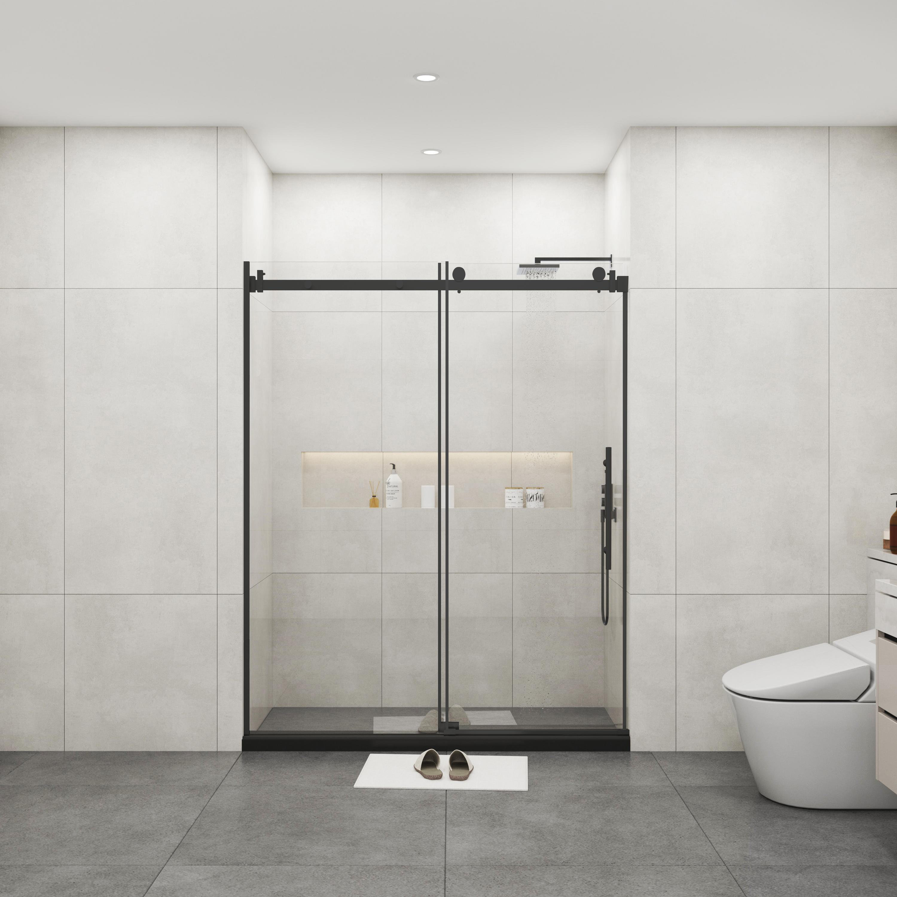 NORTH PORT APPLIANCES 56-60 "Wx 76"H Frameless Double Sliding Shower Door - Wayfair Canada